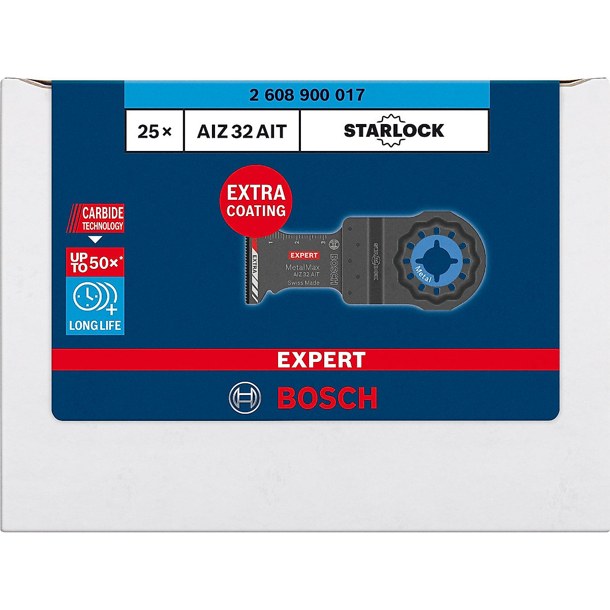 Bosch Professional 1x Expert MetalMax AIZ 32 AIT Multitool Blade (for Steel, Stainless Steel, Width 32 mm, Accessories Multitool)