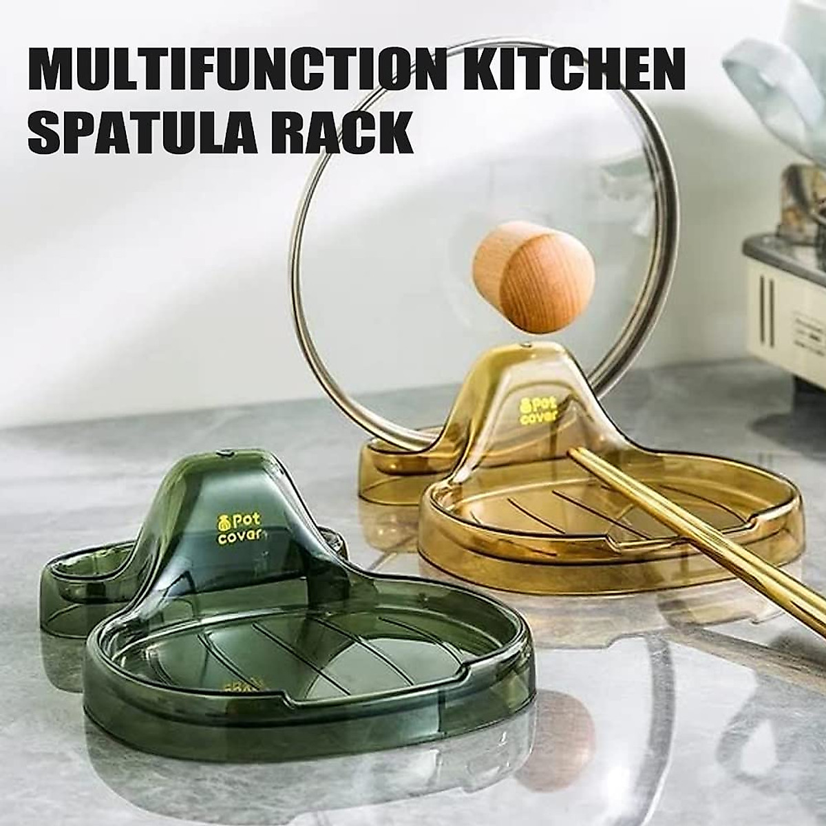 Multifunction Kitchen Spatula Rack, Versatile Pot Lid Ladle Holder, Heat-Resistant Cooking Spoon Holder, Spoon and Lid Rest, Kitchen Spoon Rest/Spoon Holder for Stove Top (3Pcs)