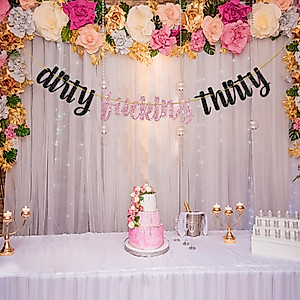 Dalaber Dirty Thirty Banner, Funny 30th Birthday Party Sign, Dirty 30 / Cheers to 30 Years, Girls Women 30th Birthday Party Decoration Bunting Garland Photo Booth Props