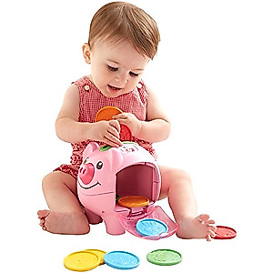 Fisher-Price Laugh & Learn Baby Learning Toy Smart Stages Piggy Bank With Music & Phrases For Infant To Toddler Ages 6+ Months