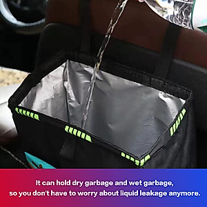 Reswish Car Trash Can,Leak-Proof Waterproof Car Trash Bin, Vehicle Multi-Use Organizer for Outdoor Traveling,Collapsible Auto Garbage Bag Large Capacity Trashcan Storage Bag for Truck, SUV