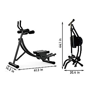 Fitness AB Machine Core Workout Equipment for Home Gym Strength Training Foldable and Height Adjustable Waist Trainer (Black1)