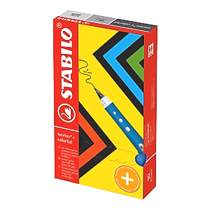 Stabilo 2019/41 Worker Colorful Rollerball Pen Medium 0.8mm Tip 0.5mm Line Blue Ref 2019-41 [Pack of 10]