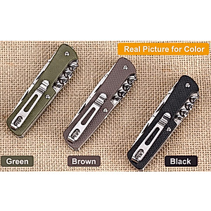 Ruike Small Camping Knife Kit Multitools 15 in1 EDC Folding Tactical Pocket Knife for Men Women Gifts mini Hiking Gear 17c27 Cool Steel Multipurpose Utility Screwdriver Wood Saw Set M32-B