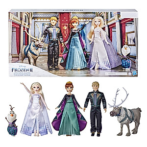 Disney Frozen 2 Frozen Finale Set, Anna, Elsa, Kristoff, Olaf, Sven Dolls with Fashion Doll Clothes and Accessories, Toy for Kids 3 and Up (Amazon Exclusive)