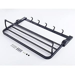 UXZDX Towel Rack Shelf with Hooks Movable Bar Stainless Steel Mount Bathroom Accessories (Color : D, Size : 580mm)