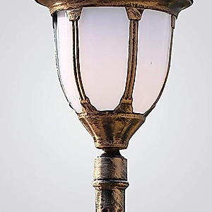 MODEBHD 1.75m European Glass Lantern Outdoor Column Light Tradition Antique Aluminum Waterproof Street Post Light E27 Decoration Garden Floor Lamps Lawn Landscape Bollard Lamp