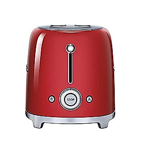 Smeg TSF02RDUS 50's Retro Style Aesthetic 4 Slice Toaster, Red
