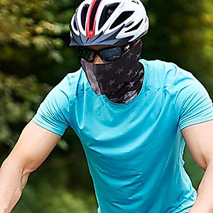 ZeeDix 5 Pcs Neck Gaiter Bandana Face Mask- Microfiber Multifunctional Seamless Headwear Face Cover Head Wrap UV Protection Face Neck Gaiter for Riding, Snowboarding, Balaclava, Hiking, Fishing