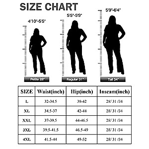 Inno Plus Size Dress Pants Women Bootcut Dress Pants Stretchy High Waisted Pull-on Slacks with Zipper Pockets Business Casual Work, Navy, XXL, 28" Inseam