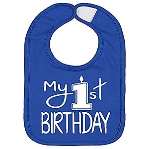 Aiden's Corner Handmade Cute Baby Boy Girl First Birthday Smash Cake Bibs - My 1st Birthday Bib (White Royal Bib)