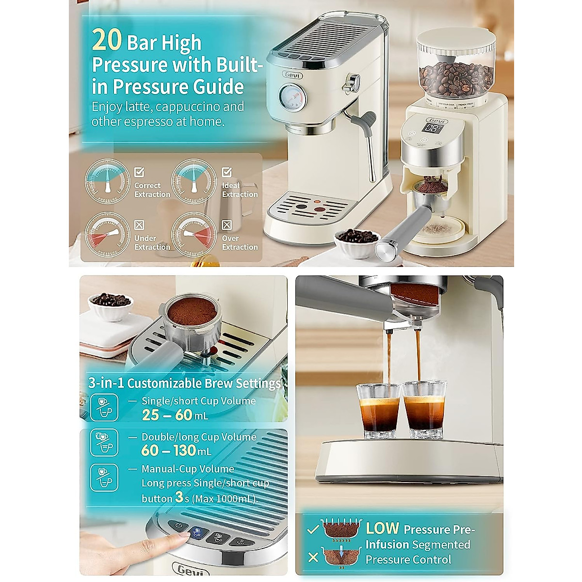 Gevi 4 Cups Small Coffee Maker, Compact Coffee Machine with Reusable Filter, Warming Plate and Coffee Pot for Home and Office
