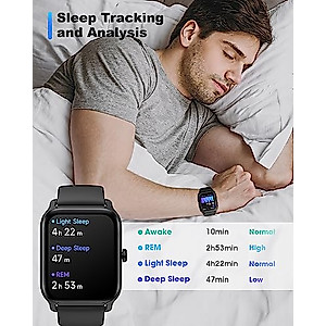 TOOBUR Smart Watch Alexa Built-in, 1.8" Fitness Tracker with Answer/Make Call, IP68 Waterproof, Heart Rate, Blood Oxygen, Sleep Tracker, Fitness Watch with 2 Straps for Men, Compatible iOS Andorid