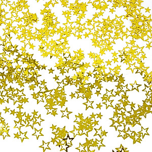 Honbay 60g 2.1 Ounce Gold Star Confetti Star Sequin for Wedding, Birthday, Party, Festival Decorations, Hollow and Solid