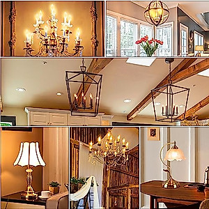 LONIUTO LED Light Bulbs 60 Watt Equivalent, Vintage LED Flame Tip Candelabra Bulb, E12 LED Bulb Dimmable 2700K Soft Warm White, E12 LED Bulb Clear Glass, for Chandeliers, Ceiling Fan, Pendant, 6 Pack