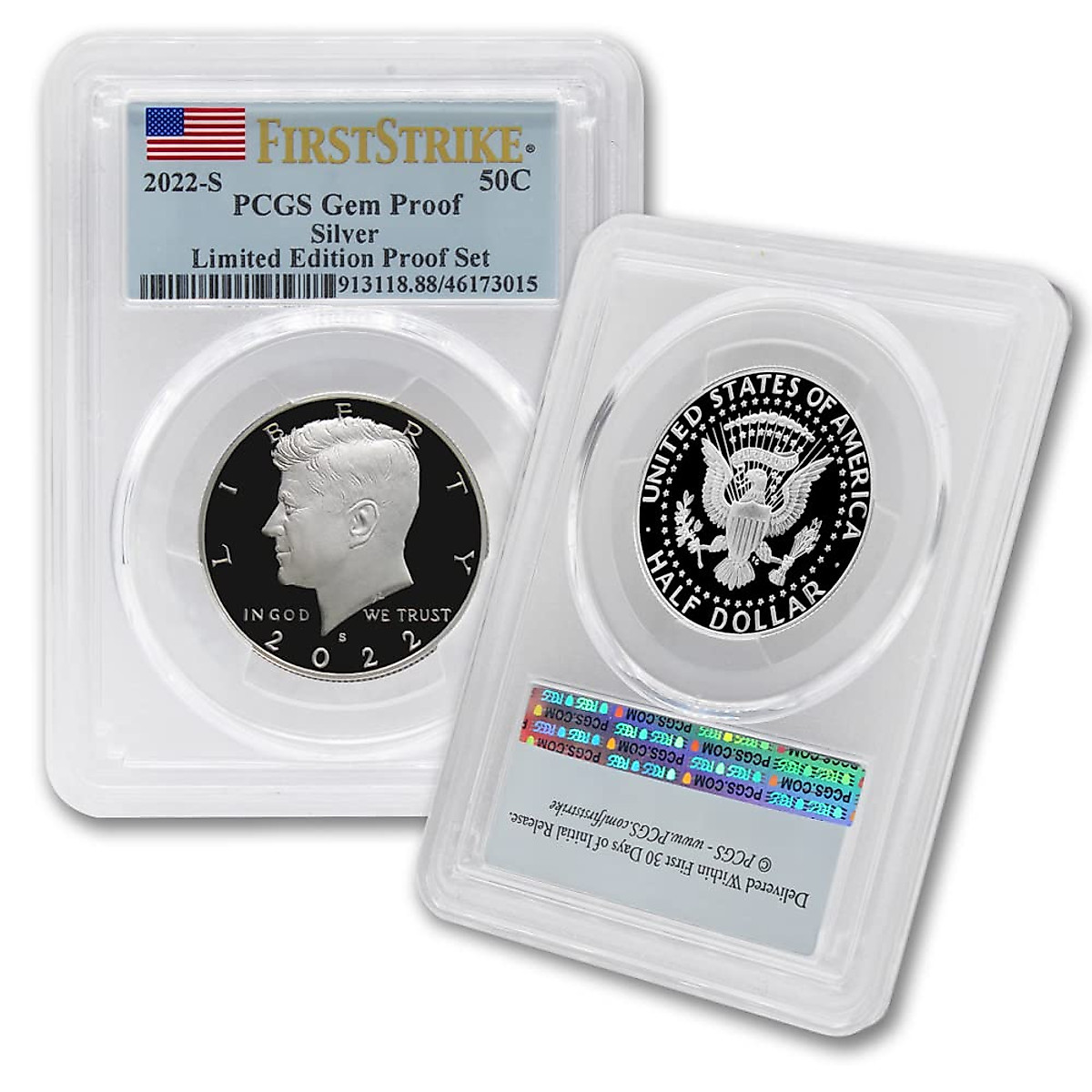 2022 S American Silver Kennedy Half Dollar Gem Proof Coin (First Strike - Limited Edition Proof Set - Flag Label) 50C PCGS GEMPROOF