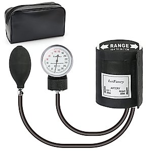 LotFancy Aneroid Sphygmomanometer, Pediatric BP Cuff, Child & Small Cuff, Professional Manual Blood Pressure Cuff, 7.2"-10.5", with Zipper Case