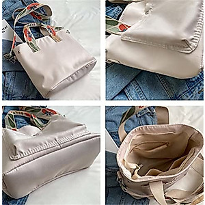 Women Shoulder Bag Chic Hobo Handbag Vintage Canvas Tote Bag Purse Casual Satchel Bucket Bag