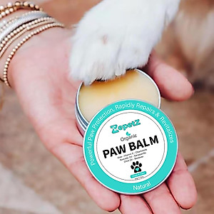 ZepetZ Paw & Nose Balm for Dogs and Cats - Lick-Safe, 100% Organic & Natural. Heals, Repairs, and Restores Dry, Cracked, and Damaged Paws & Noses. Moisturizes, Protects, Soothes & Revitalizes 1.75 oz.