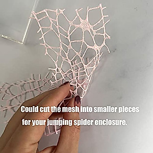 JILINWEI Praying Mantis for Jumping Spider Enclosure Accessories,Jumping Spider Habitat Decor Climbing Moss Ribbon for Hide,Tarantula Pet Praying Mantis Webbed Moss Ribbon with Magnet,Pink