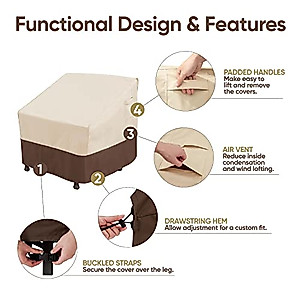 loriano Patio Furniture Covers Set, 3 Piece Outdoor Furniture Cover Waterproof, 600D Heavy Duty Lawn Furniture Covers Set