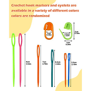 300pcs FIVEIZERO Stitch Markers with 6 pieces of large blunt sewing needles,colorful knitting markers,plastic crochet hook clip,bulk Crochet hook markers for knitting stitch locking clip crochet hooks