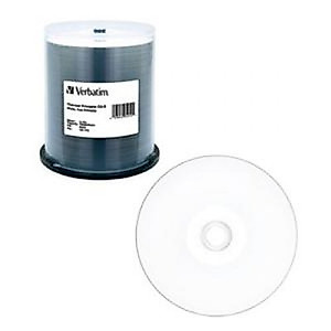 Verbatim 95254 100 x CD-R ( 80min ) 52x - white - thermal transfer printable surface, printable inner hub - spindle