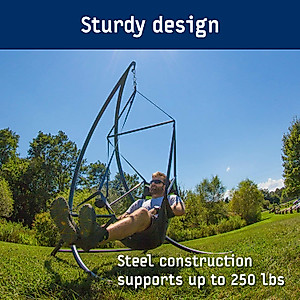 ENO SkyPod Hanging Chair Stand - Stand for 1 Person Backyard Hammock Chair Swing - Outdoor Patio Furniture for Backyard, Lawn, or Balcony - Charcoal