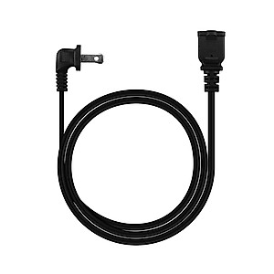 10-Feet (3M) Right Angled Polarized US 2-Prong Male-Female Extension Power Cord Cable, SPT-2 16AWG 2 Outlet Extension Cable Cord 10A/125V,