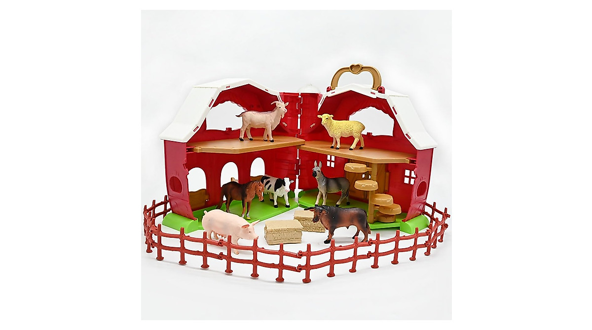 Red Barn Farm Animal Playset - 20 Pieces for Kids | STEM & Educational Toys
