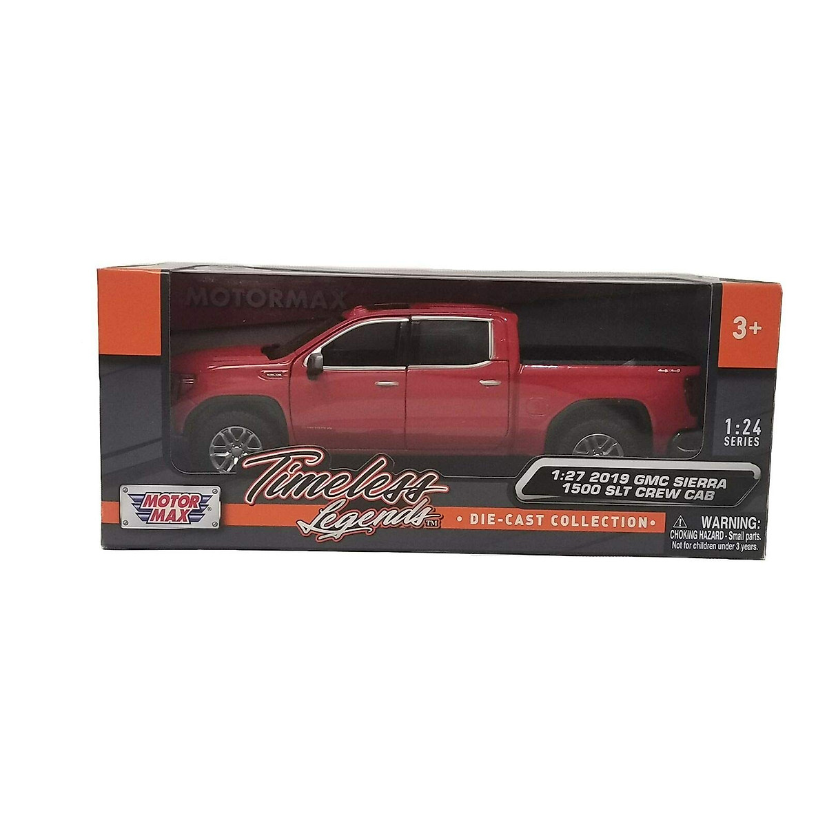 2019 Sierra 1500 SLT Crew Cab Pickup Truck Red 1/24-1/27 Diecast Model Car by Motormax 79361