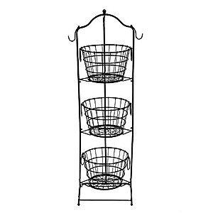 Puleo International Wire Basket, Antique Black