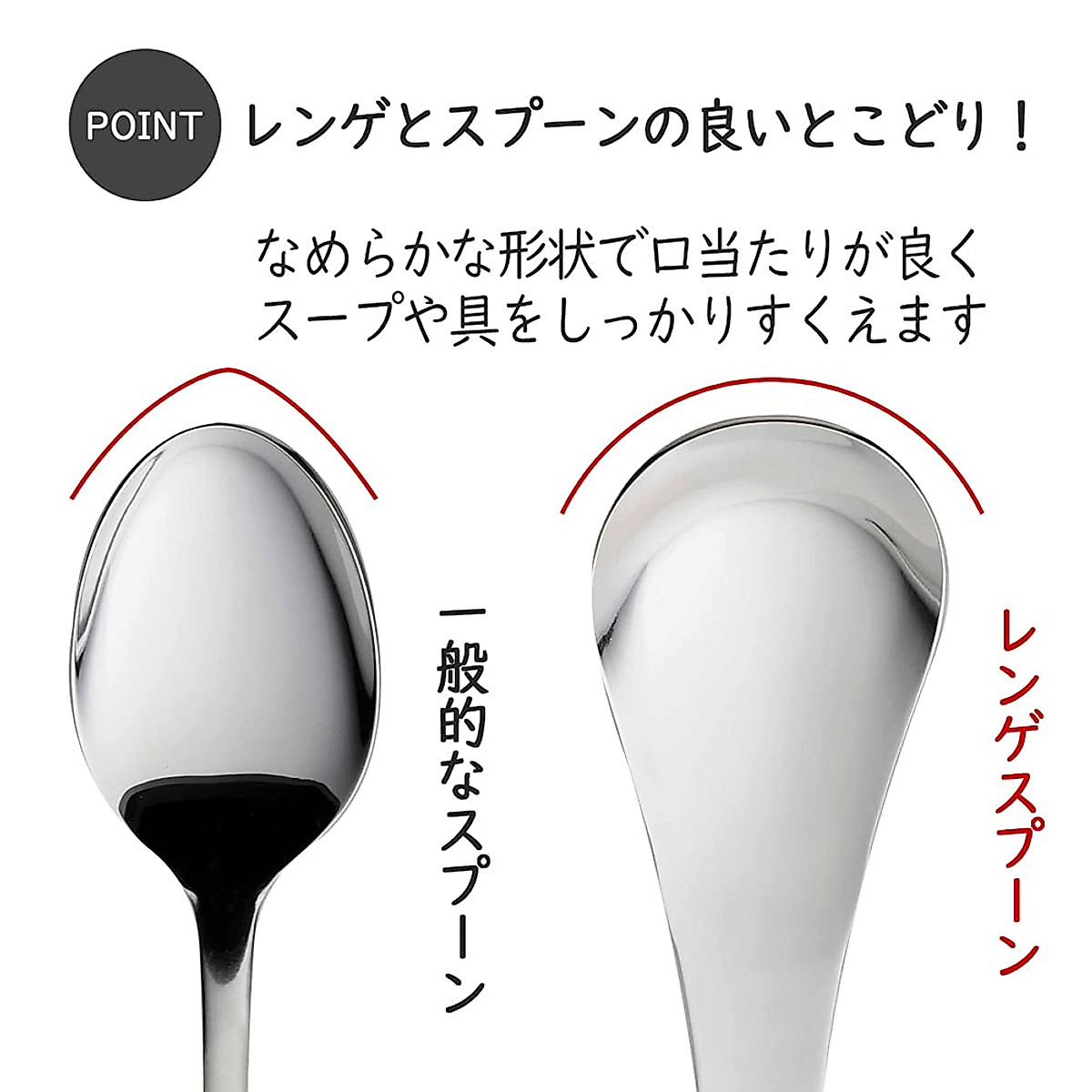 Shimomura Kihan 18756 Lotus Spoon, Set of 5, Made in Japan, Stainless Steel, Dishwasher Safe, Easy to Eat, Curry Pot, Stir Rice, Wok Bowl