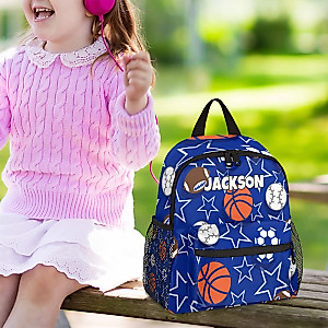 RIRIX Personalized Toddler Kids Backpack, Custom Mini Backpacks for Preschool, Schoolbag for Boys Girls Basketball Baseball