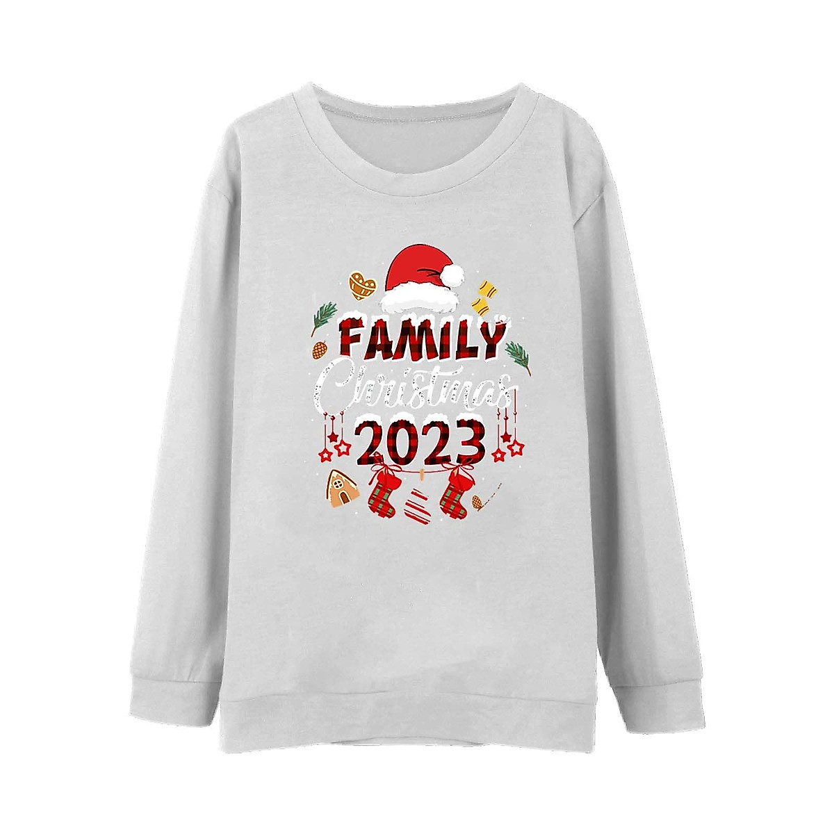Qinnyo epic daily deal Ugly Christmas Sweaters Women Dressy Sweatshirt for Womens Fashion 2023 Shirt for Family Matching Family Xmas D-gray