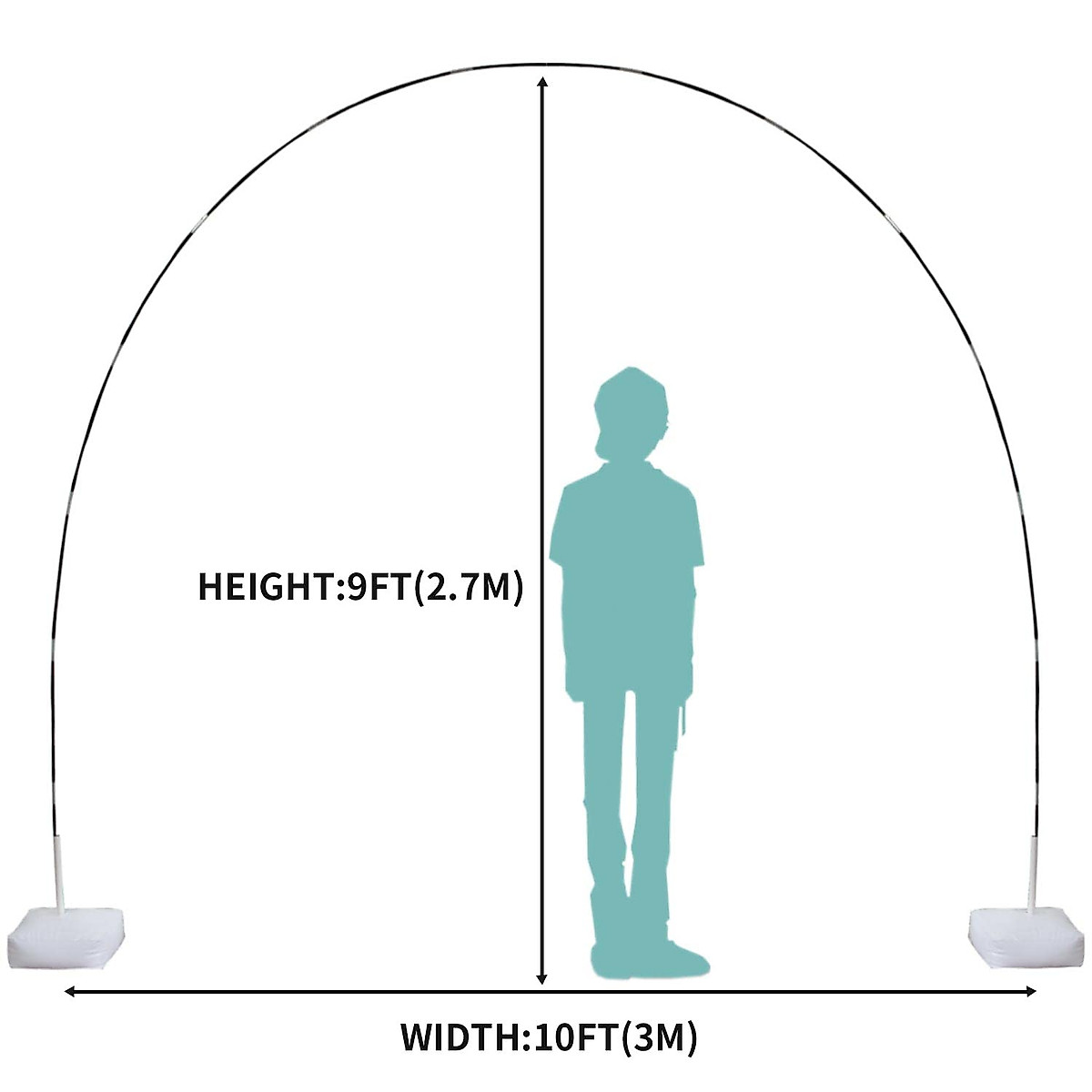 Balloon Arch Kit, 10Ft Width & 9Ft Height Adjustable Balloon Arch Stand For Wedding Baby Shower Birthday Party Full-month Baby Banquet Graduation Housewarming Christmas Decoration Supplies