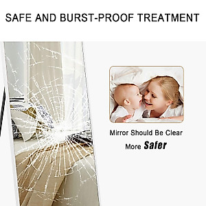 PexFix Full Length Standing Mirror, 59" x 20" Modern Minimalist Style Floor Mirror Metal Frame Modern Bedroom Dressing Mirror Wall Mounted Mirror Leaner Mirror - Matte White