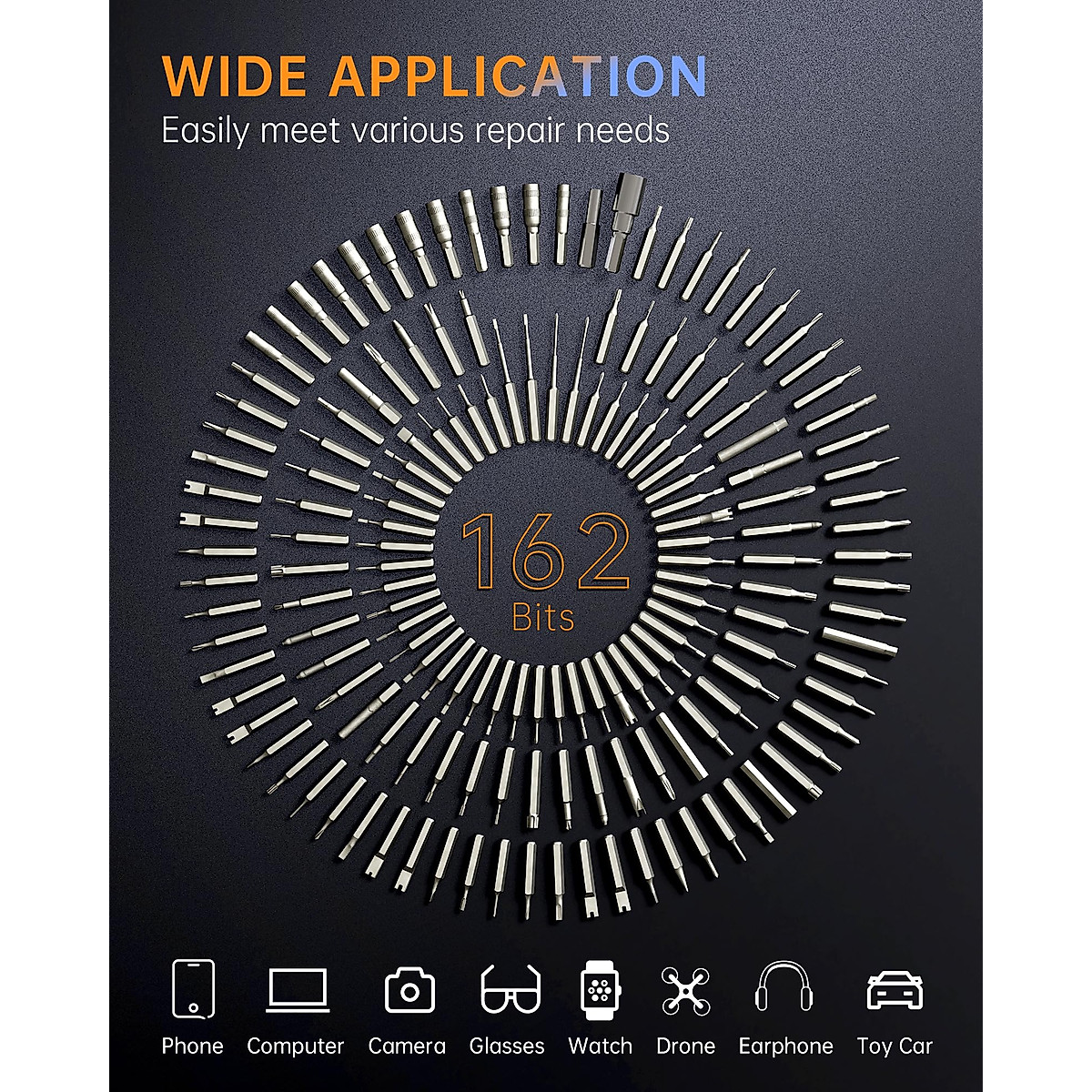 Electric Screwdriver Kit, 181 in 1 Mini Precision Screwdriver Set with 162 Magnetic Bits, 3 Torque Settings, 3.7V Cordless Power Screwdriver Repair Tool for Phone Camera Laptop Watch