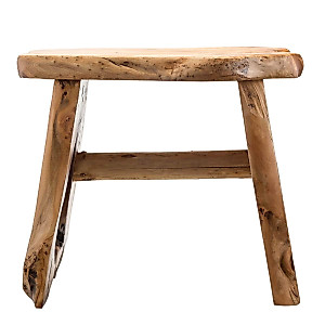 TJ Global Natural Edge Cedar Wood Tree Stump Indoor/Outdoor Stool, Garden Bench, Night Stand, End Table, Plant Stand - L20 x W11 x H17