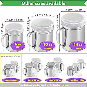 CUSINIUM Powdered Sugar Shaker Duster - With Handle - Cinnamon Shaker For Coffee Bar - Fine Mesh Dredge - 6 ounce, pack of 2 | Style: Fine