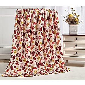 GoodGram Ultra Plush Christmas & Halloween Themed Fleece Throw Blankets - Assorted Styles (Autumn Leaves)