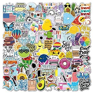 Taeekiy 100 Pcs Cute Aesthetic Stickers, Kawaii Stickers for Kids Teens Girls Mens Adults Waterproof Vsco Vinyl Cute Stickers Aesthetic for Water Bottles,Laptop, Phone Etc (Kawaii Stickers)