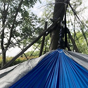 Wecamture Hammock Bug Mosquito Net XL 11x4.6FT No-See-Ums Polyester Fabric for 360 Degree Protection Dual Sided Diagonal Zipper for Easy Access Fits All Hammocks
