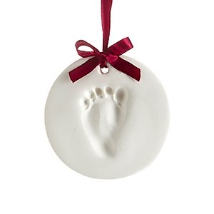 Pearhead Babyprints Christmas Ornament, Baby's First Christmas Holiday Keepsake, Newborn Handprint or Footprint Clay Kit, Easy No-Bake DIY Clay Impression, Gender-Neutral Christmas Baby Gift