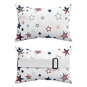 Prime Leader Recliner Head Pillow Ledge Loungers Chair Pillows with Insert American Flag Stars 4Th of July Independence Day Lumbar Pillow with Adjustable Strap Outdoor Waterproof Patio Pillows, 2 PCS