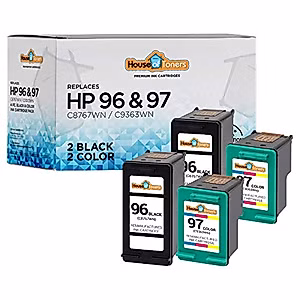 HouseOfToners Remanufactured Ink Cartridge Replacement for HP 96 & 97 (2 Black & 2 Color, 4-Pack)