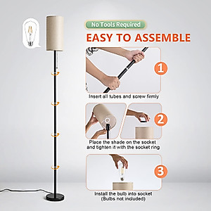 Floor Lamps for Living Room, Modern Floor Lamp for Bedroom with Sturdy Marble Base, Simple Design Standing Lamp Stand Up Lamp for Living Room, Kids Room, Office, E26 Socket Base(Bulb Not Included)