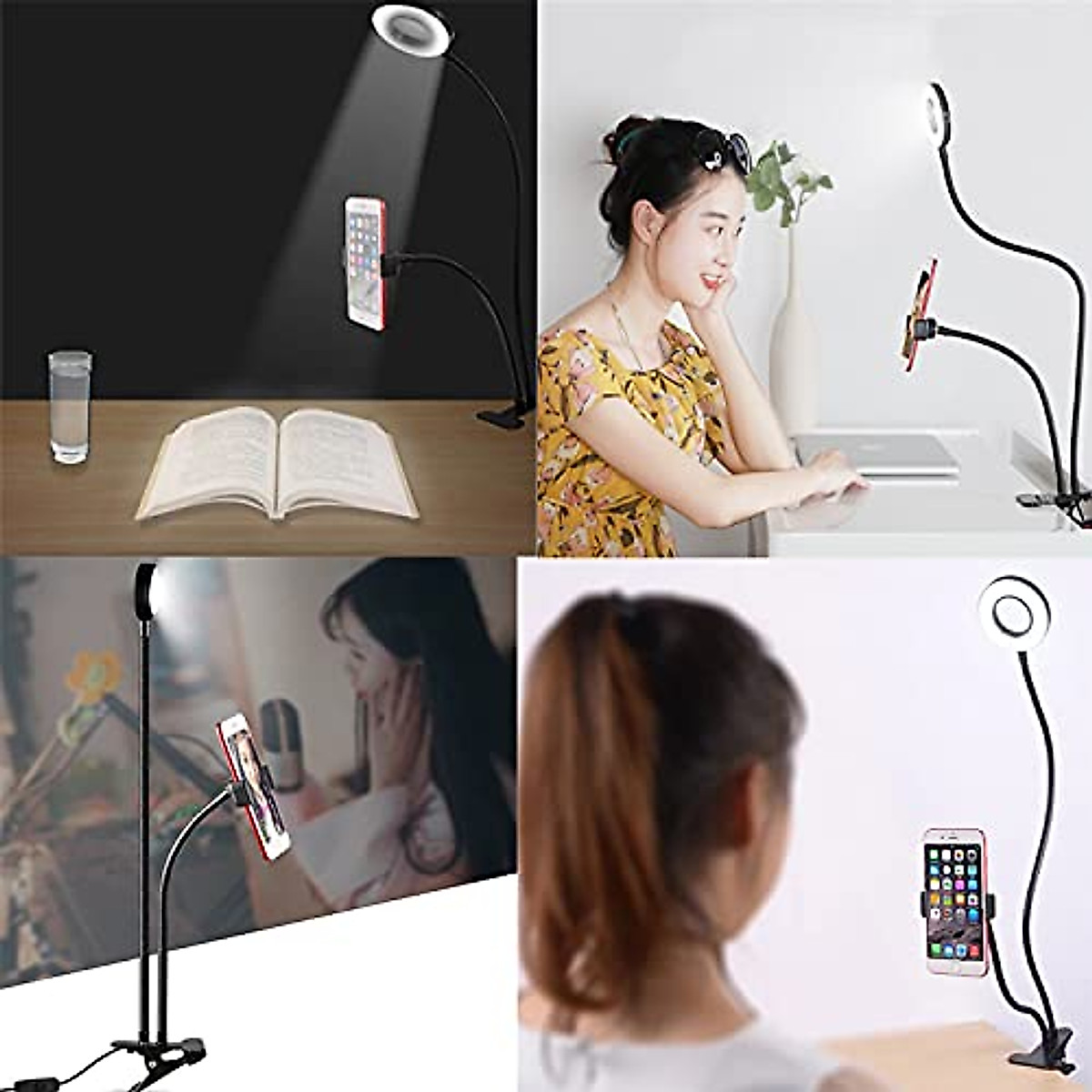 Gooseneck Microphone Arm with 3/8male ,Flexible Gooseneck Mic Stand16inch ,Heavy Duty Holding Black 1Pack