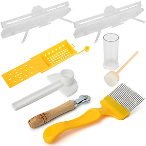 Blisstime Beekeeping Supplies Tool Kit, 17 PCS Bee Hives and Supplies Starter Kit Beekeeper Starter Kit