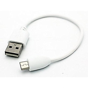White Short USB Cable Rapid Charge Power Wire Sync Micro-USB Data Cord Supports Fast Charging for Amazon Fire HD 10, 8, Kindle DX, Fire, HD 6, 7, 8.9, HDX 7, 8.9